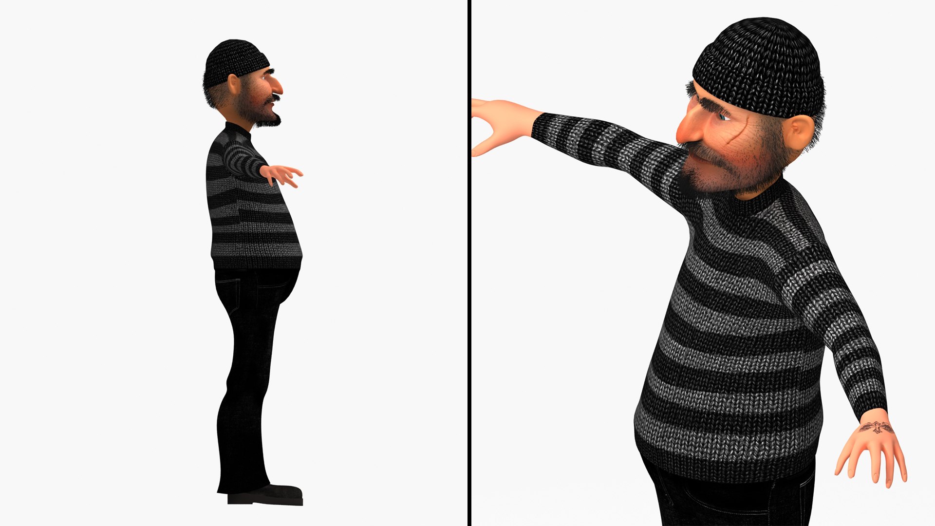 3D Police And Burglar Model - TurboSquid 2010804