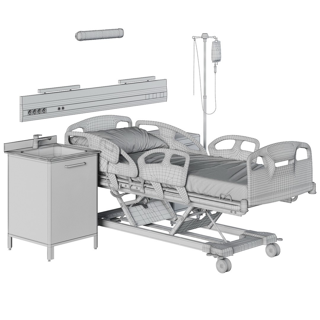 3D Hospital Room Equipment Model - TurboSquid 1702000