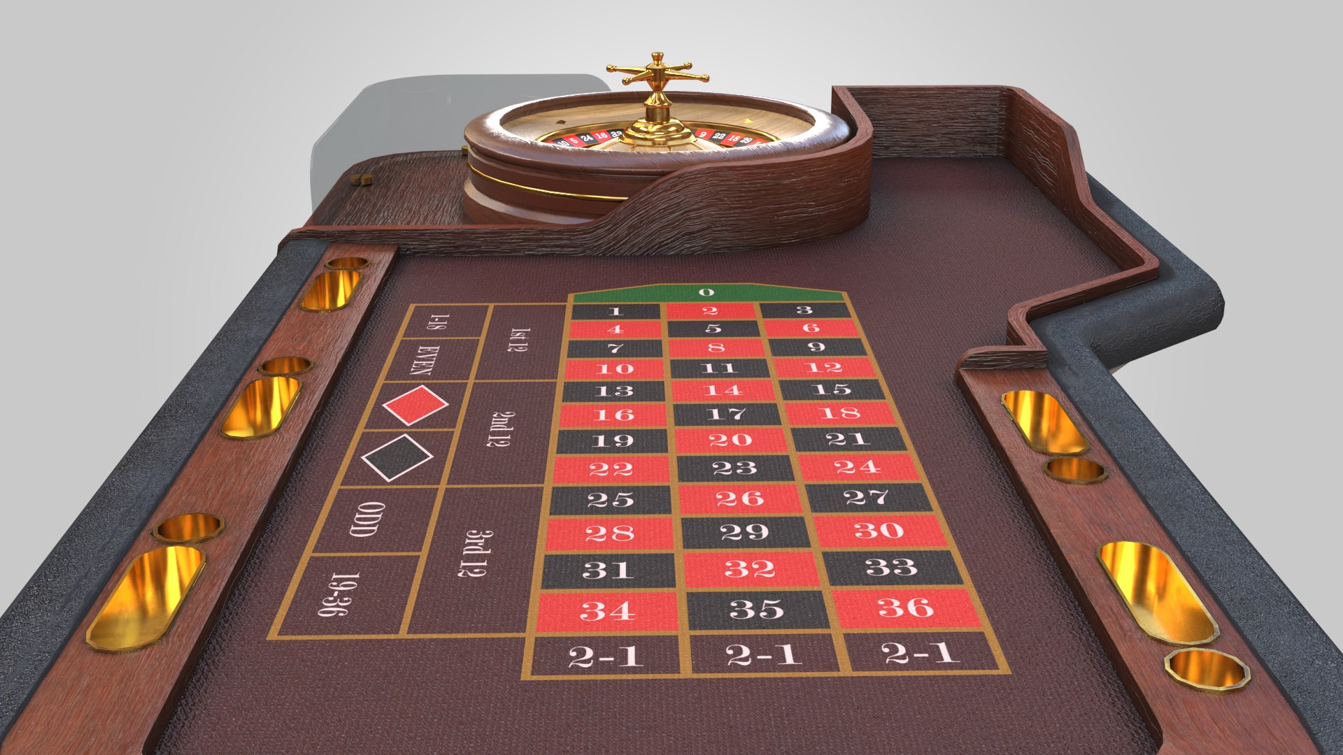 Roulette table 3D model - TurboSquid 1446405