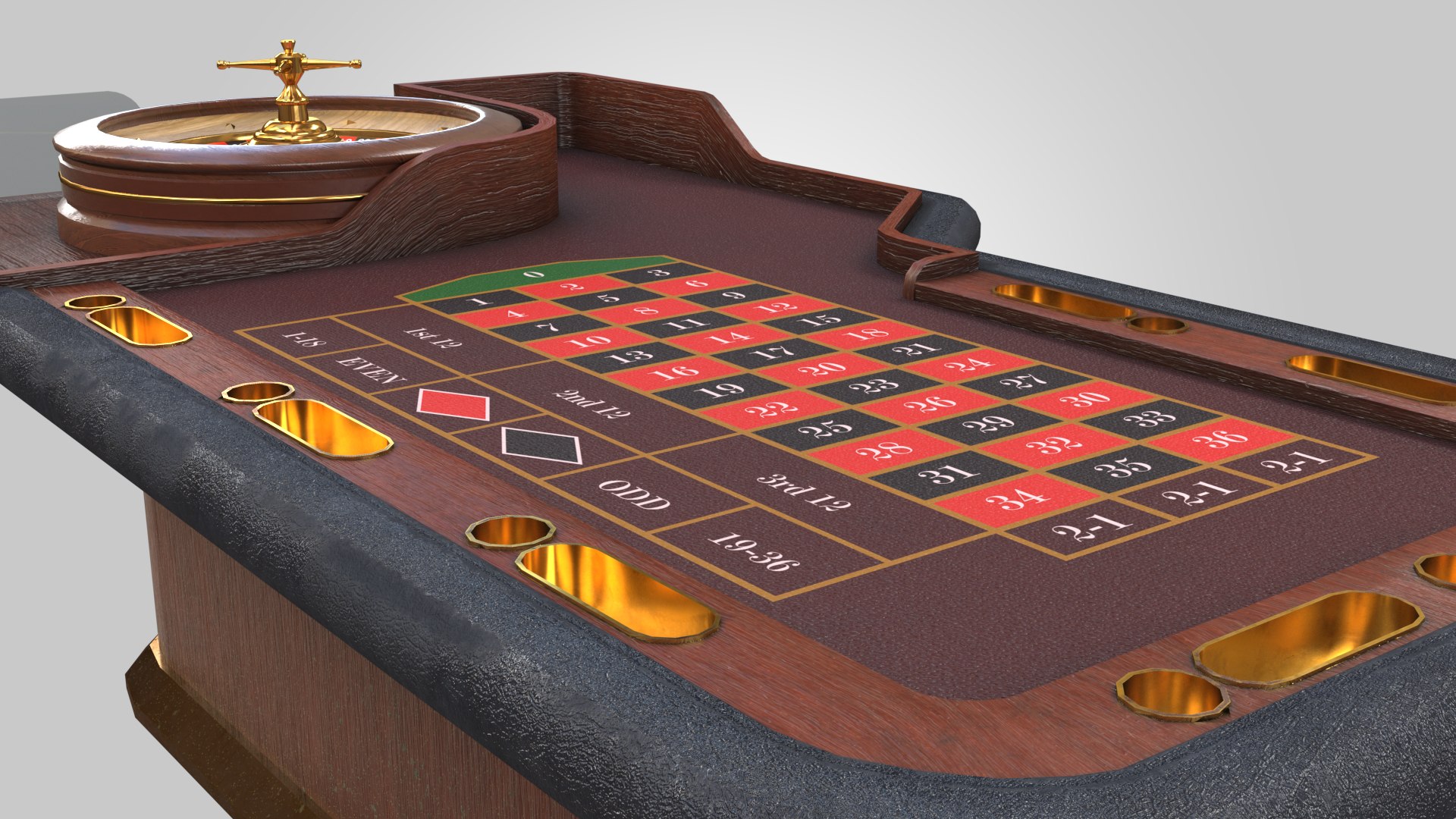 Roulette table 3D model - TurboSquid 1446405