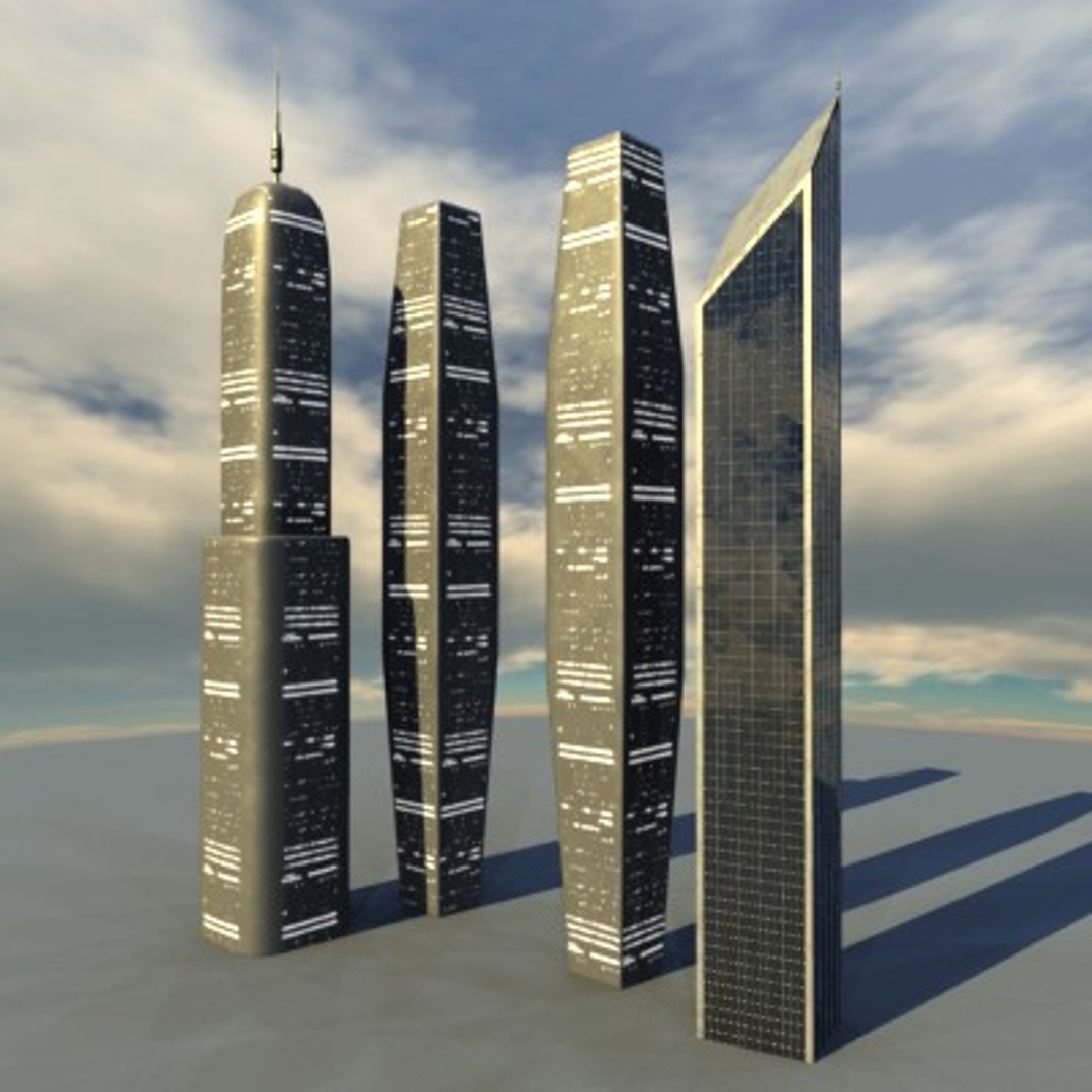 Futuristic Skyscrapers Buildings 3d Model
