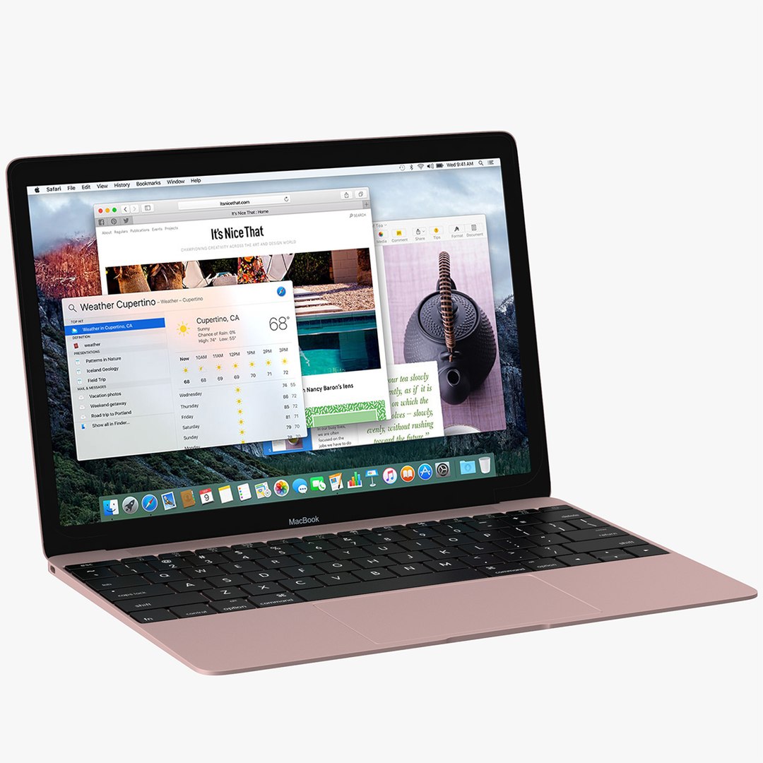 3d Model Apple Macbook Pink