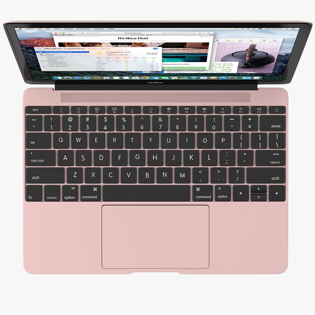 3d Model Apple Macbook Pink