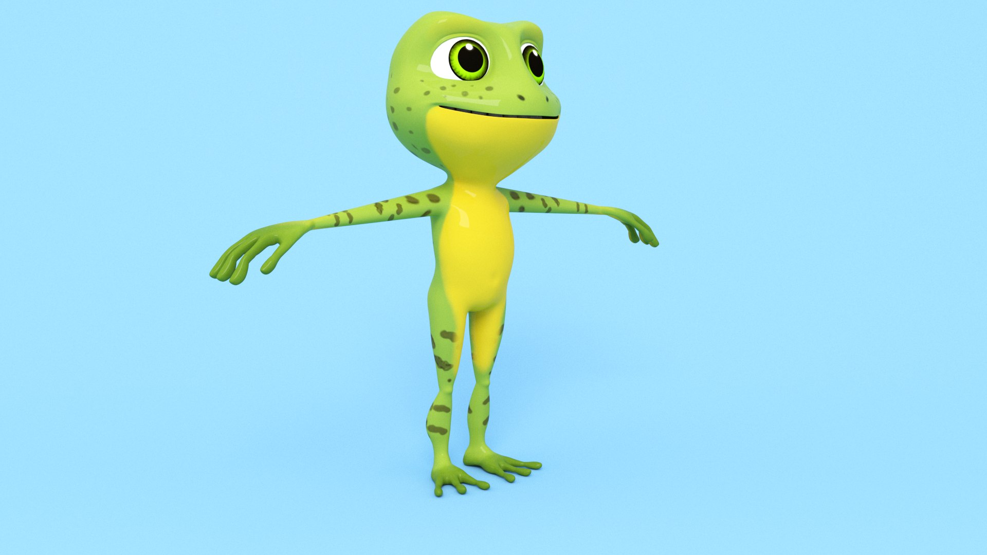Frog Cartoon Low-poly Model - TurboSquid 2070092