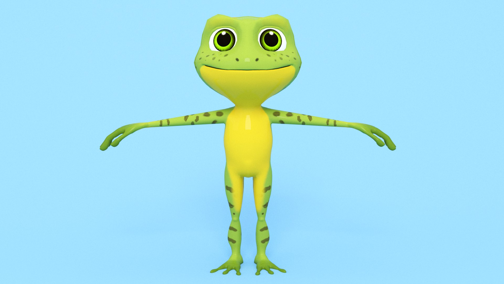 Frog Cartoon Low-poly Model - TurboSquid 2070092