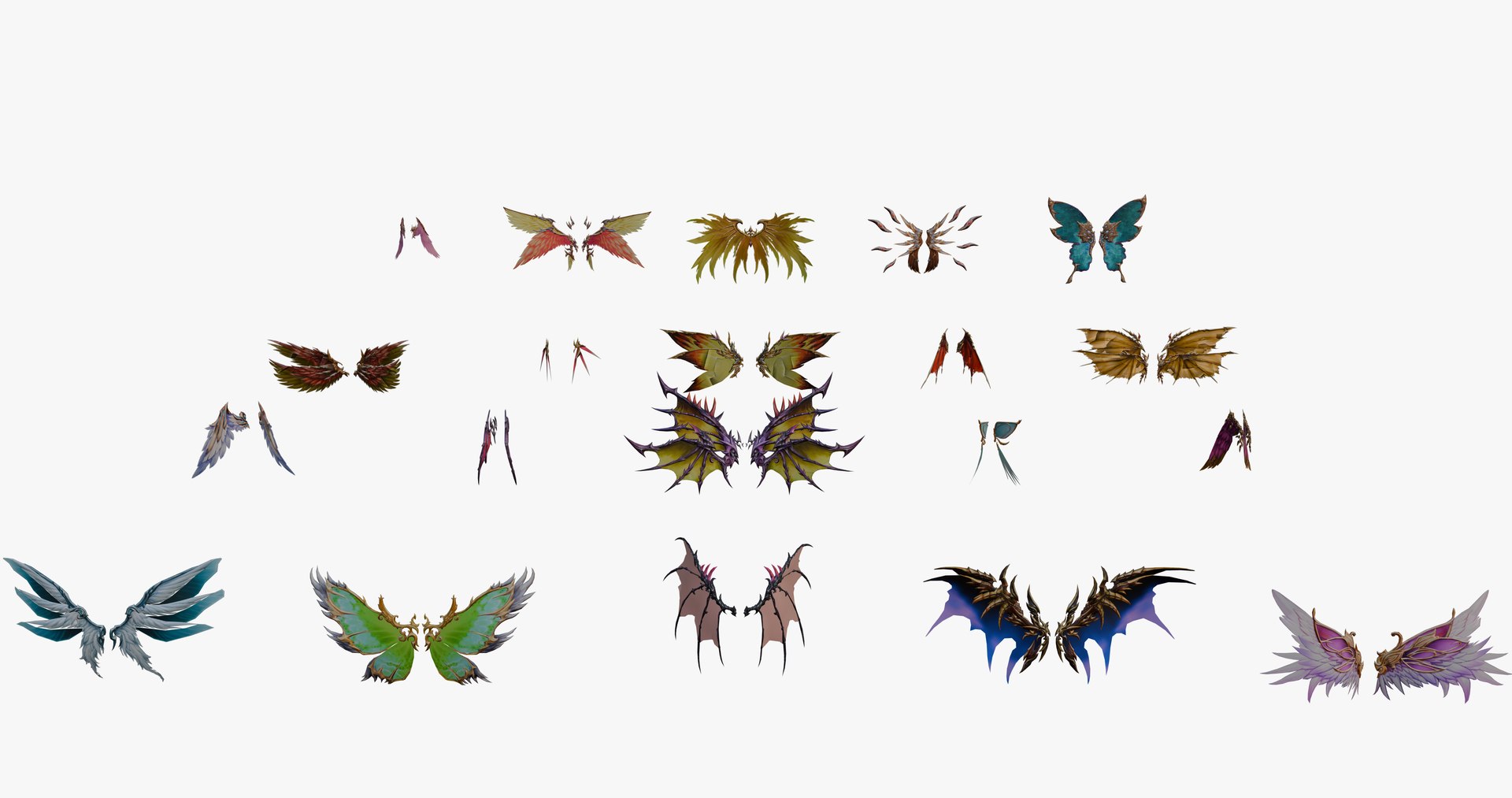 20 RIGGED WING MODEL - LOW POLY Model - TurboSquid 2207865