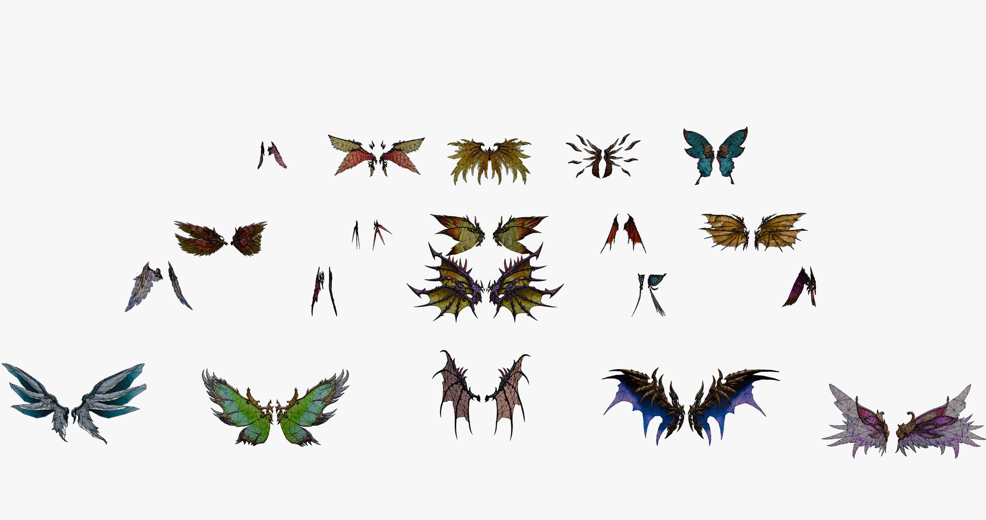 20 RIGGED WING MODEL - LOW POLY Model - TurboSquid 2207865