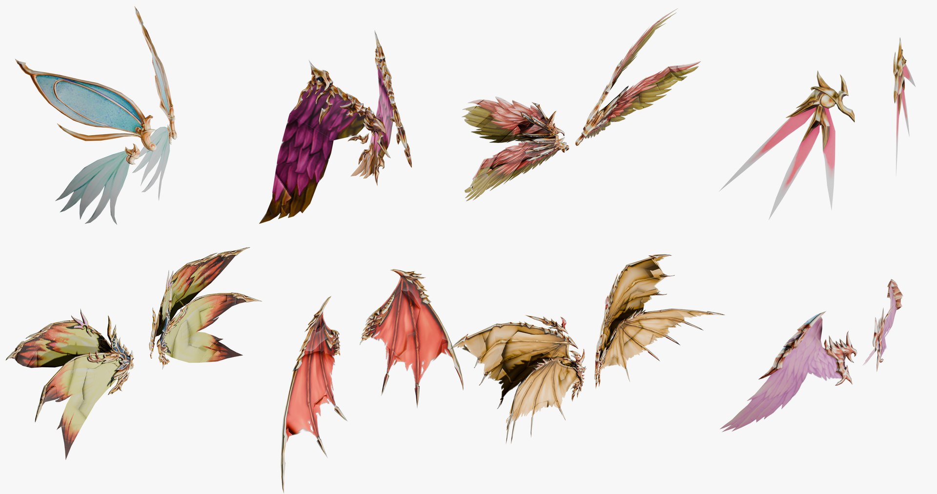 20 RIGGED WING MODEL - LOW POLY Model - TurboSquid 2207865