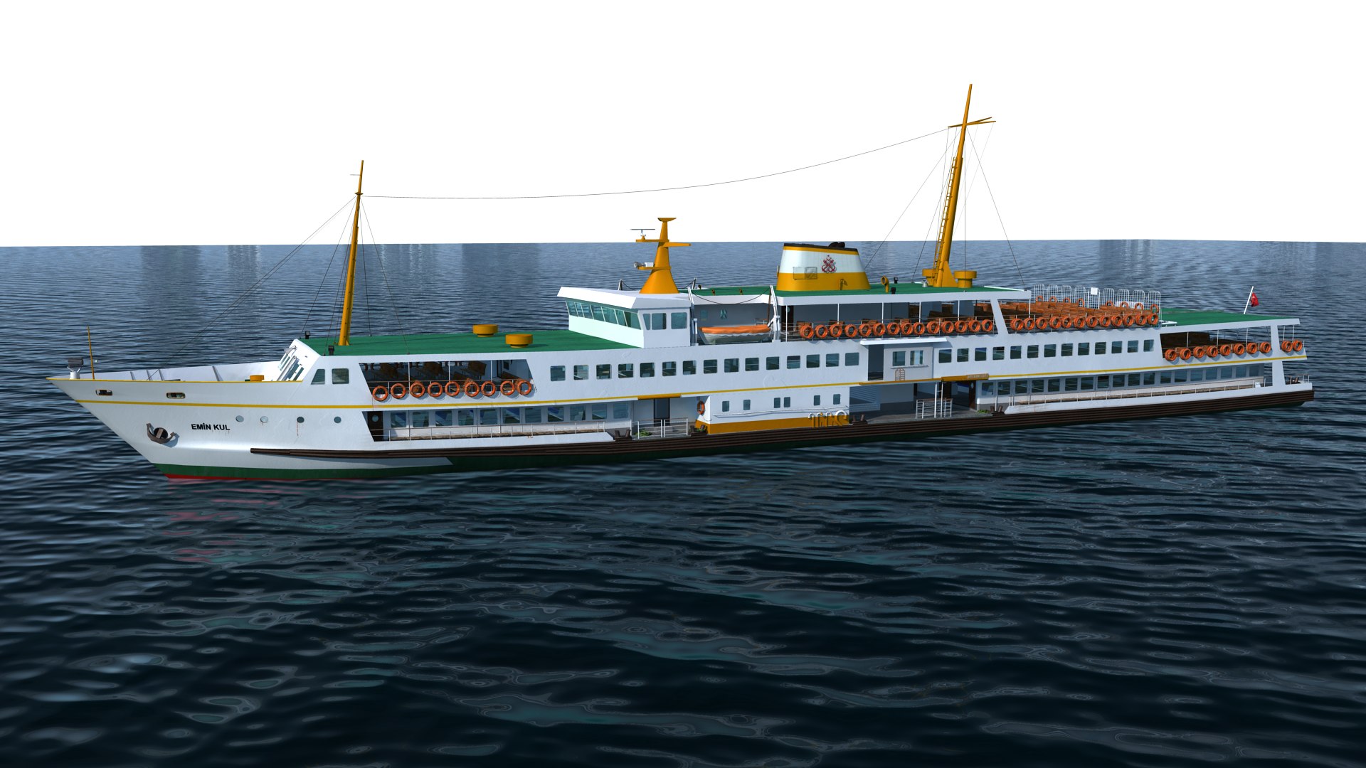 Realistic Ferry Istanbul 3d Model