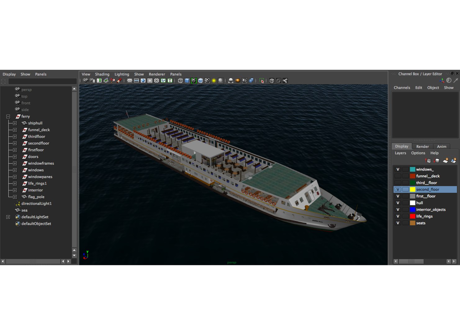 Realistic Ferry Istanbul 3d Model