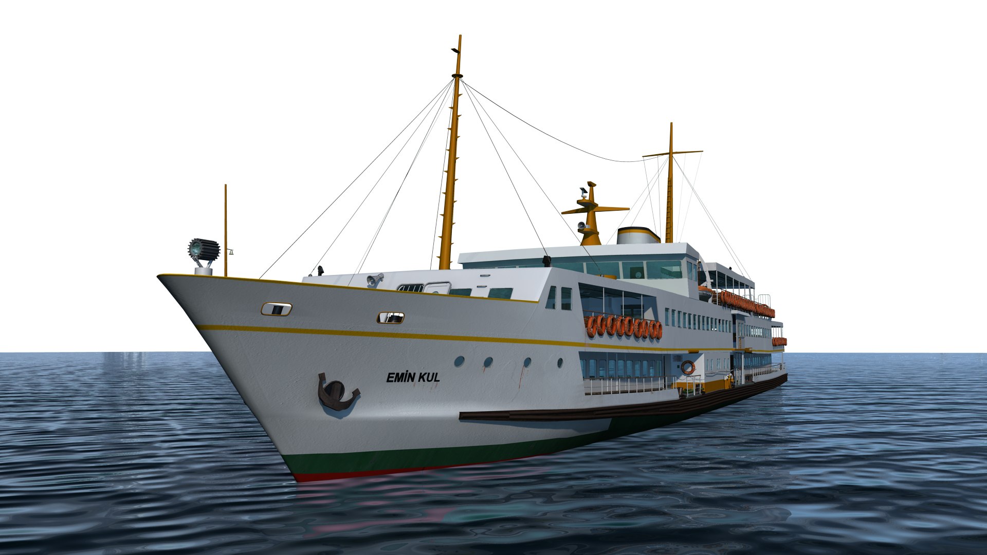 Realistic Ferry Istanbul 3d Model