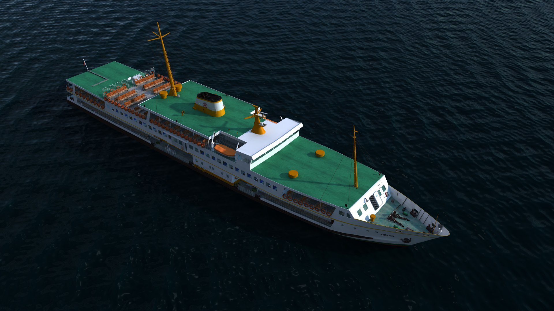 Realistic Ferry Istanbul 3d Model