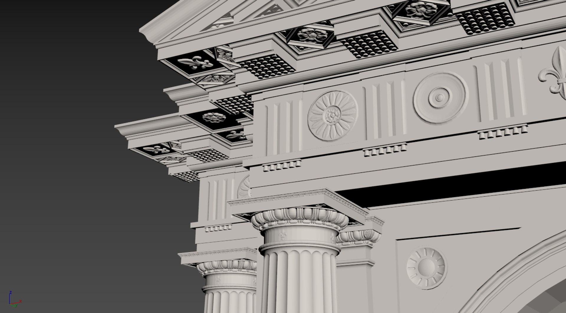 3D Arched Portico In Doric Mutulary Order Column Gazebo - TurboSquid ...