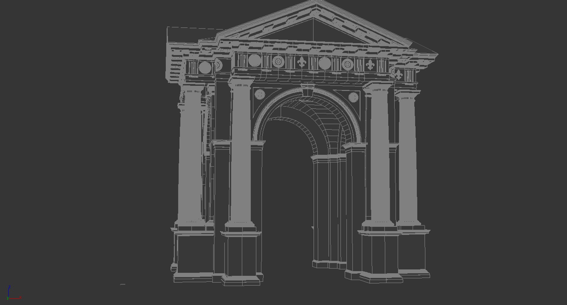 3D Arched Portico In Doric Mutulary Order Column Gazebo - TurboSquid ...