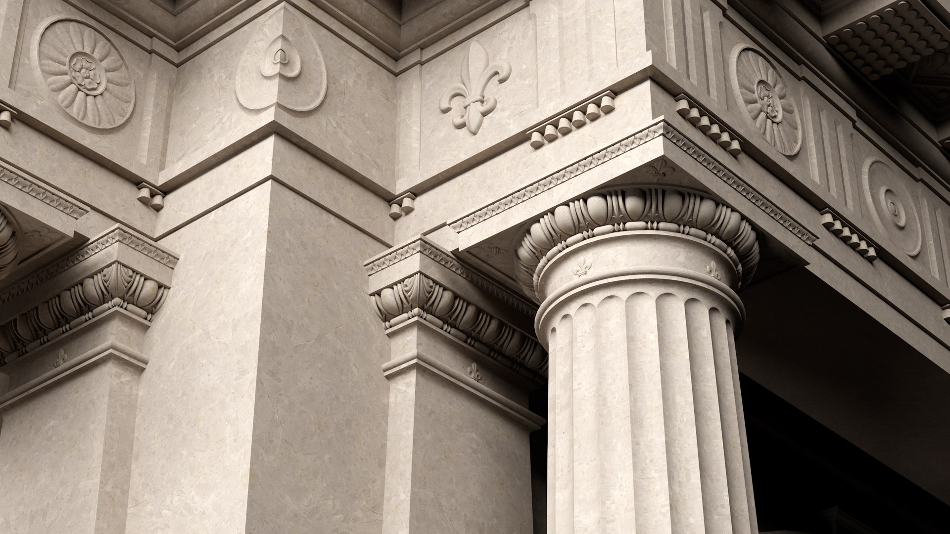 3D Arched Portico In Doric Mutulary Order Column Gazebo - TurboSquid ...
