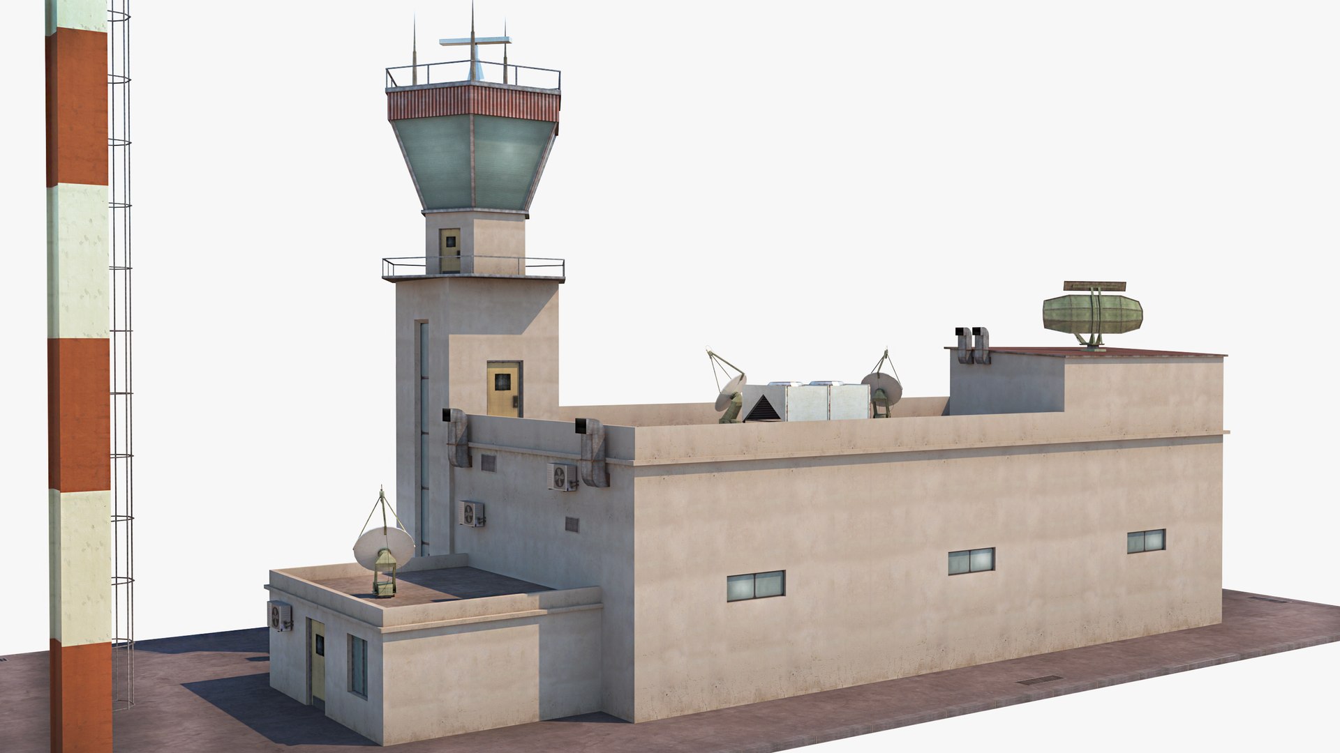3D airport terminal - control tower model - TurboSquid 1479926