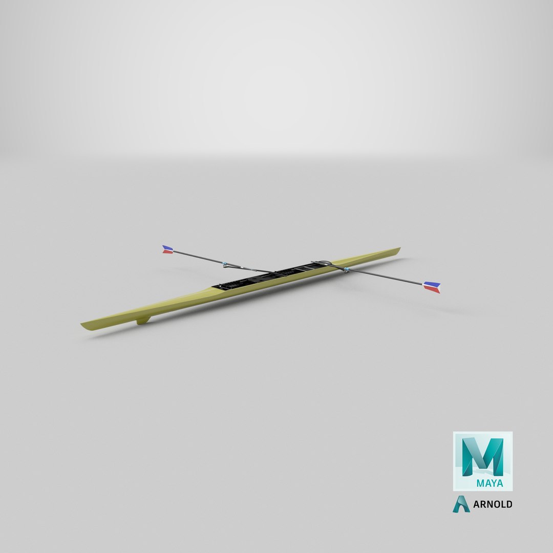 Pair sweep rowing boat 3D - TurboSquid 1387458