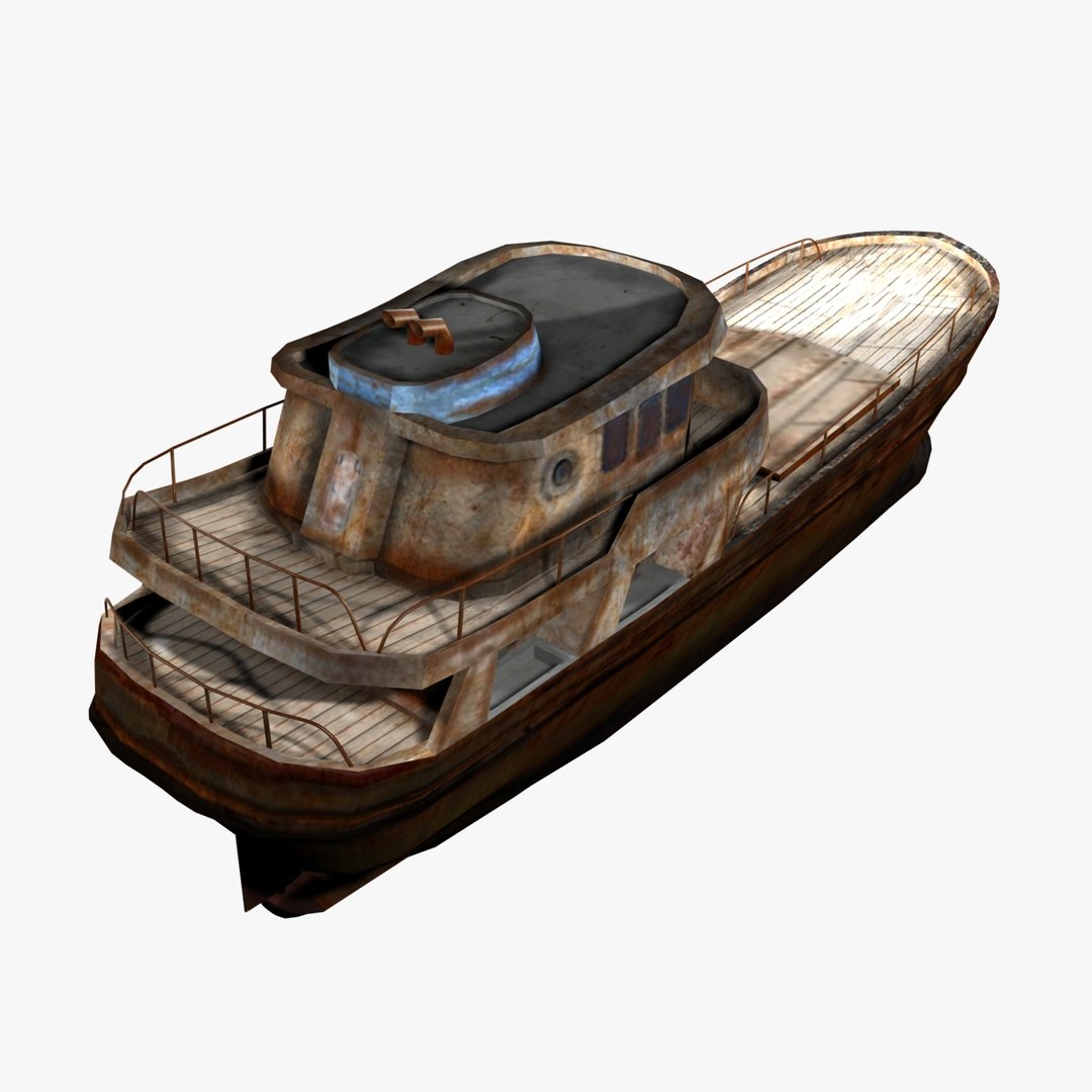 Old Scrap Ship 3d Model