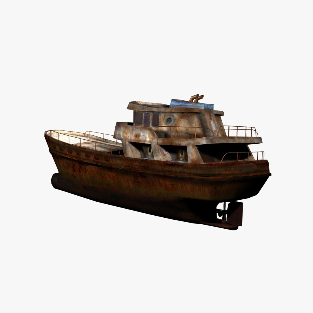 Old Scrap Ship 3d Model