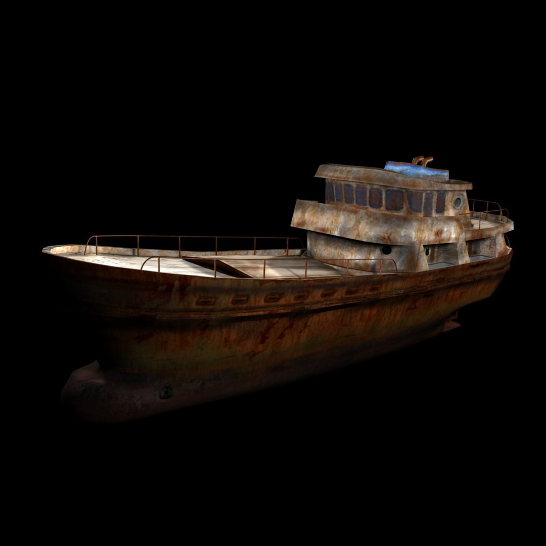 Old Scrap Ship 3d Model