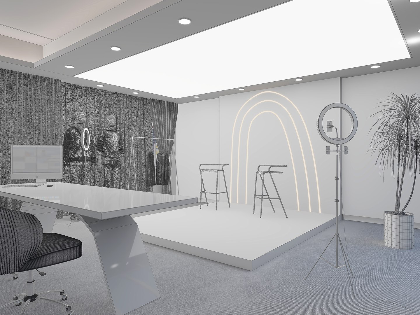 Live Broadcast Room Clothes Display For Men S Clothing Model ...