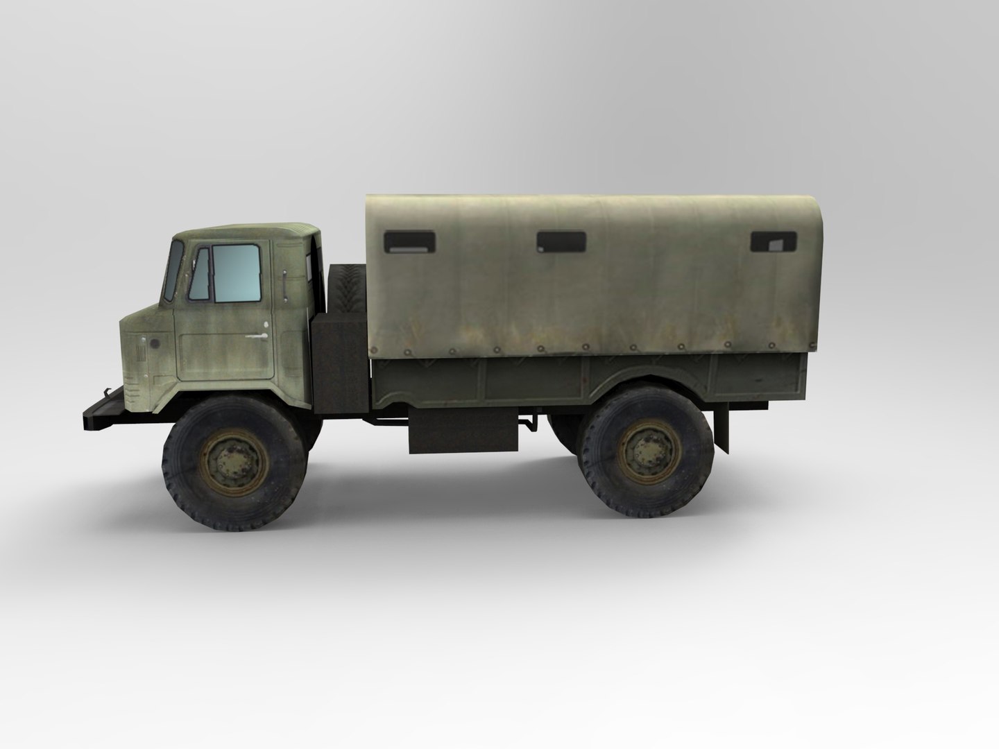 3d model army truck