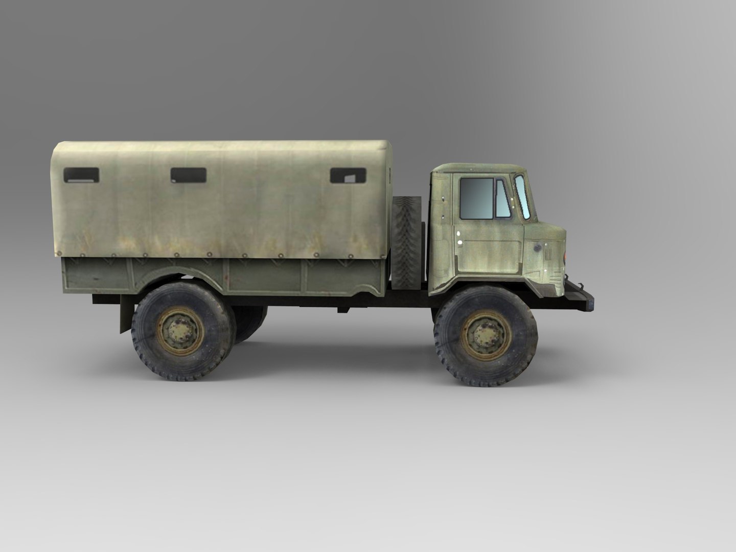 3d model army truck
