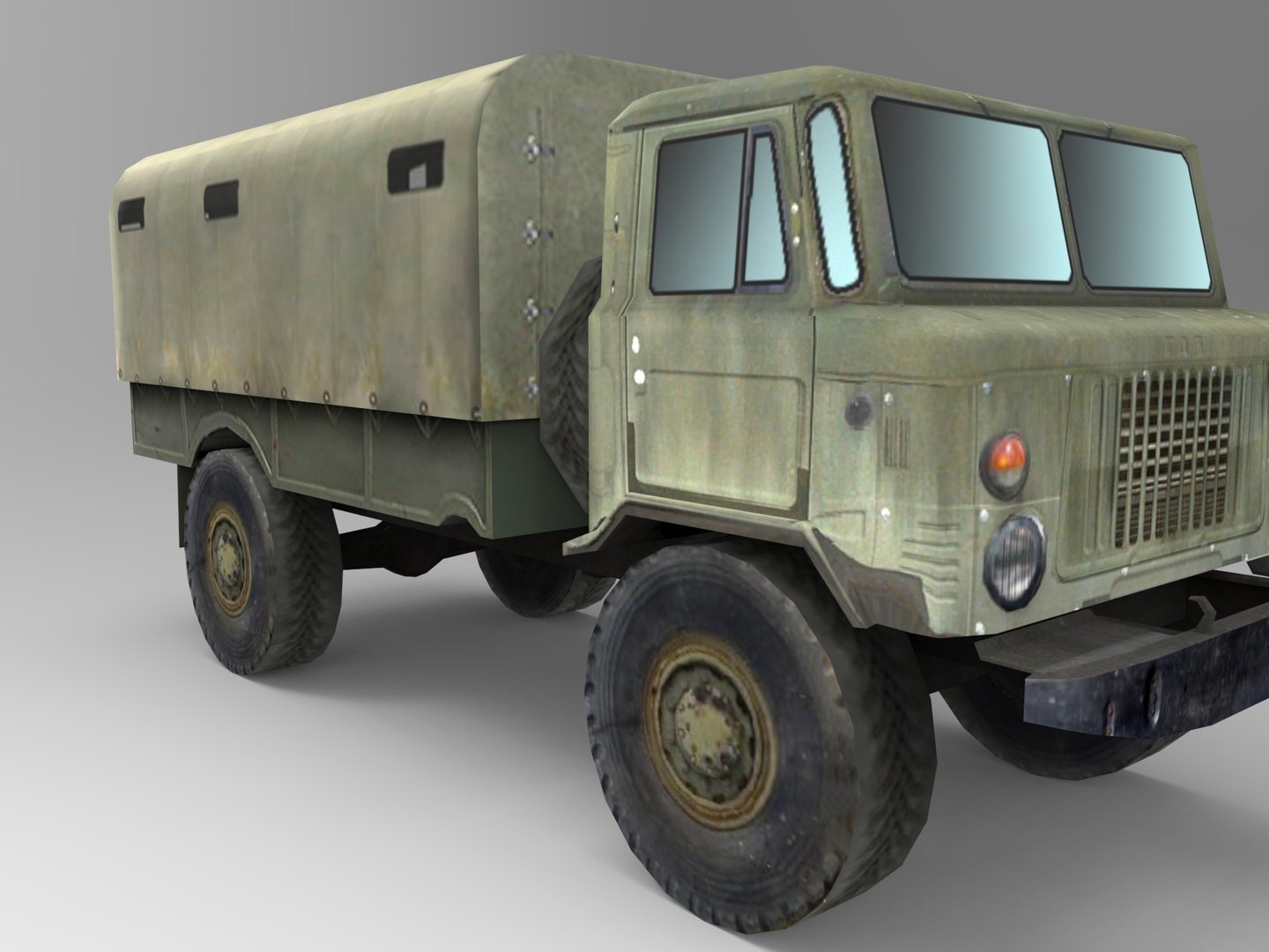 3d model army truck