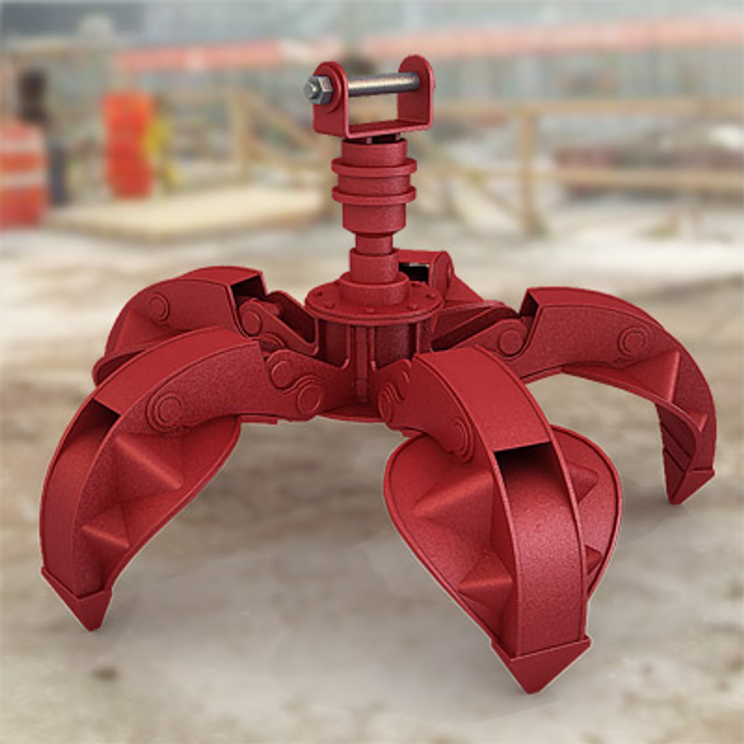 Clamshell Hydraulically Excavator 3d 3ds