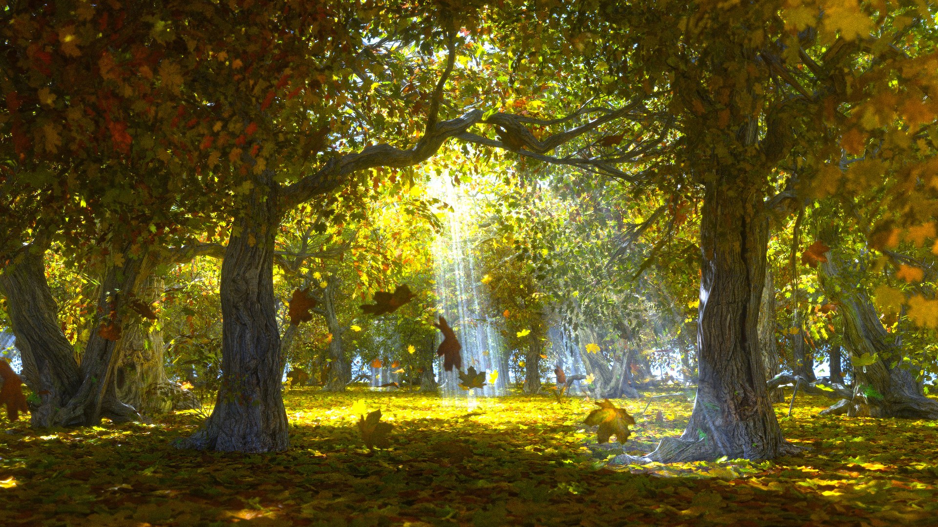 Autumn forest 3D - TurboSquid 1342122