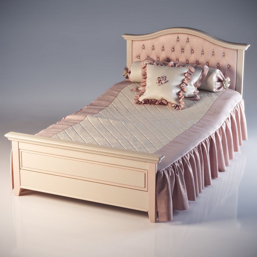 3d Model Girls Bed Ferretti