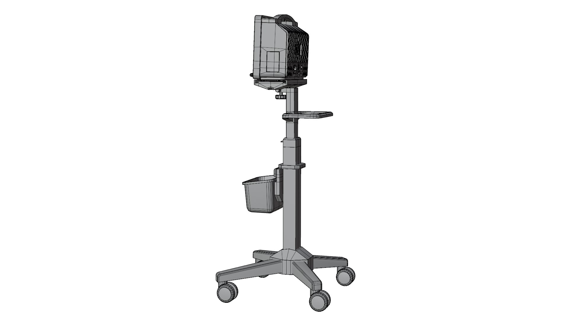 3D Model Patient Monitor Roll Stand - TurboSquid 2011485