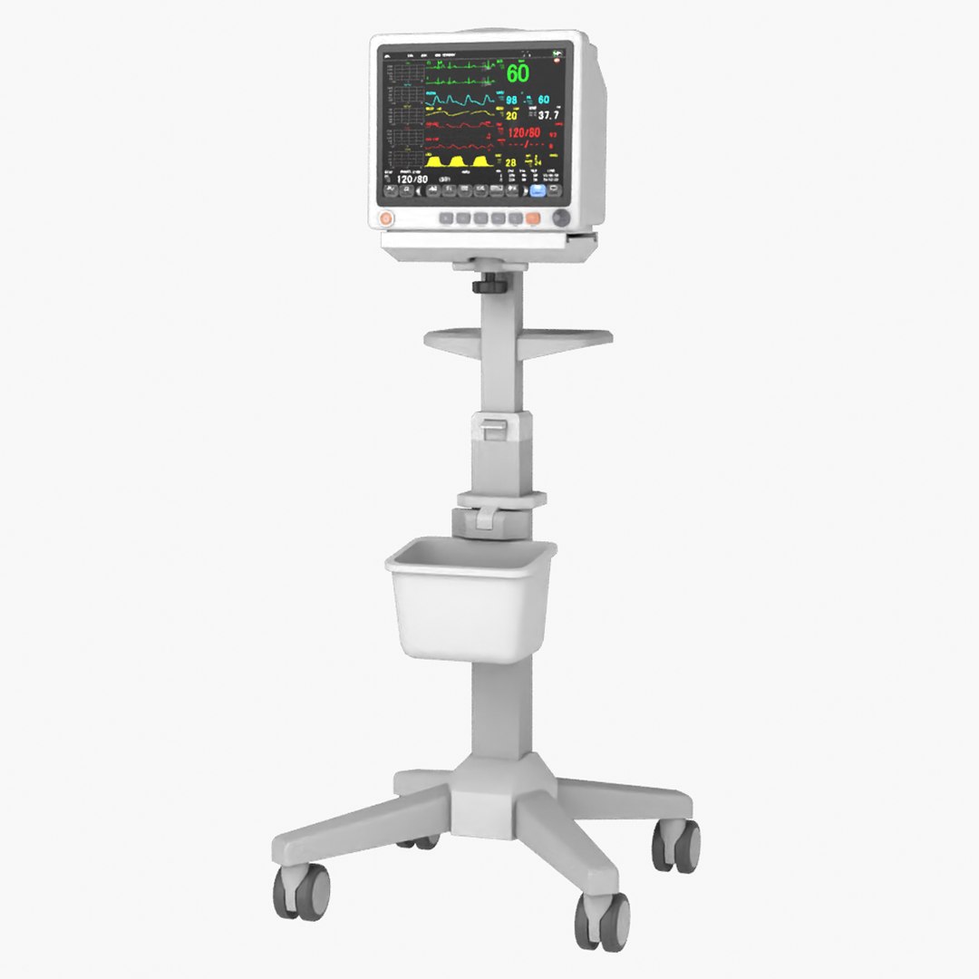 3D model Patient Monitor Roll Stand - TurboSquid 2011485