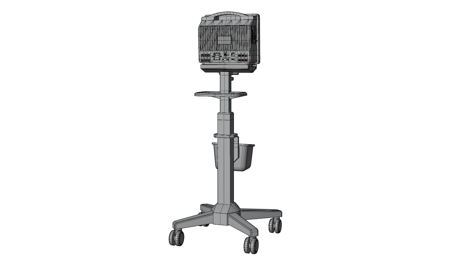 3D Model Patient Monitor Roll Stand - TurboSquid 2011485