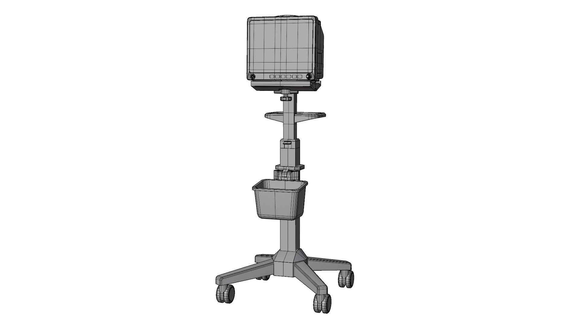 3D Model Patient Monitor Roll Stand - TurboSquid 2011485