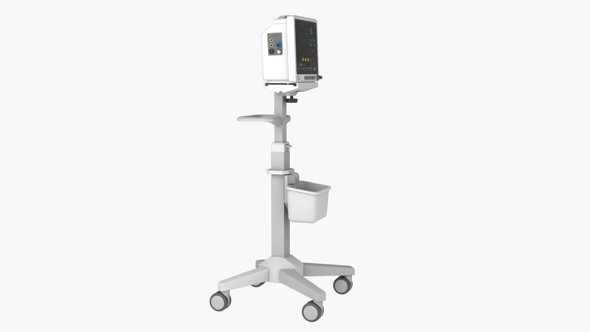 3D Model Patient Monitor Roll Stand - TurboSquid 2011485