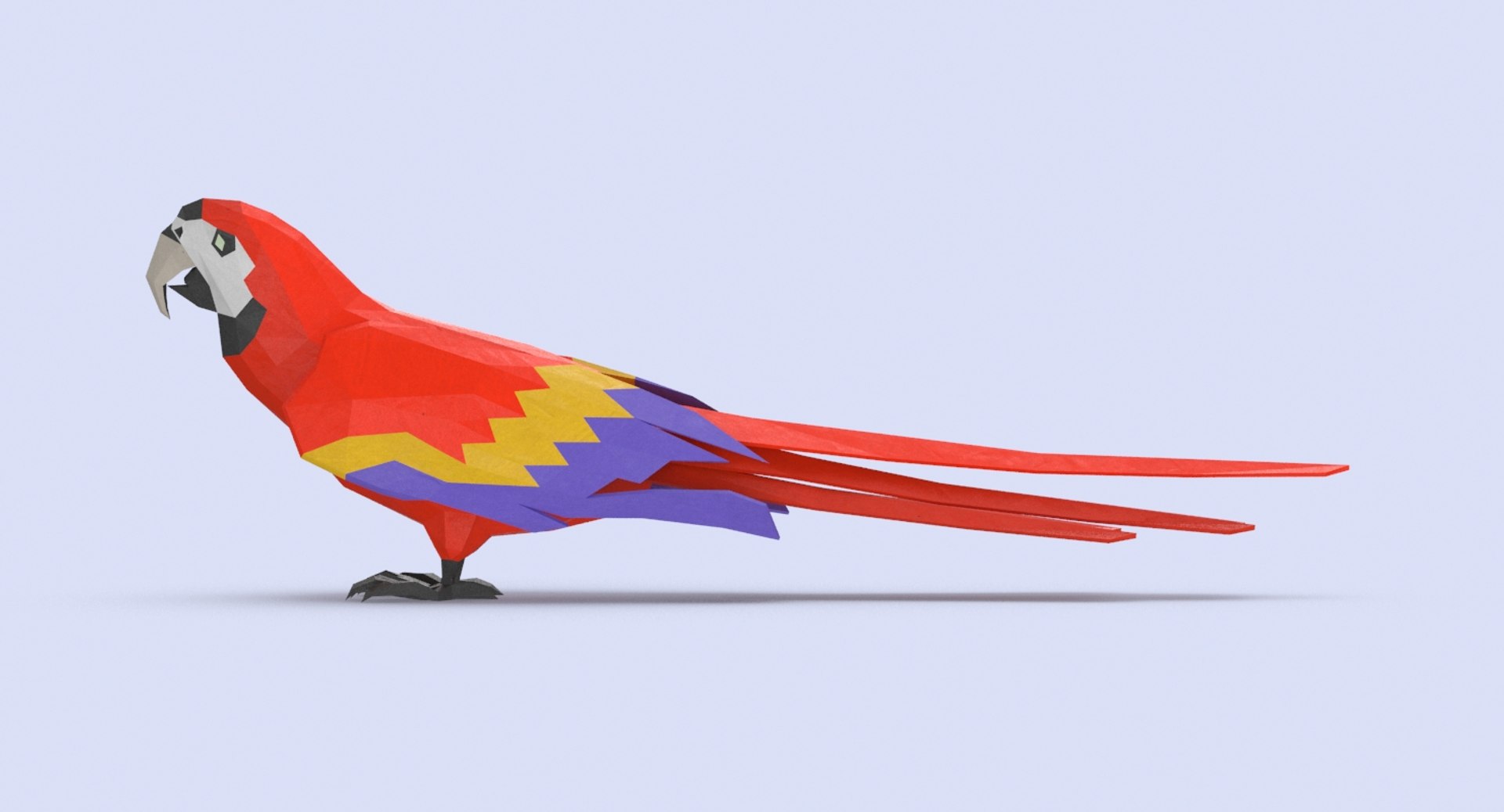 3D Parrot----red-standing Model - TurboSquid 1238012