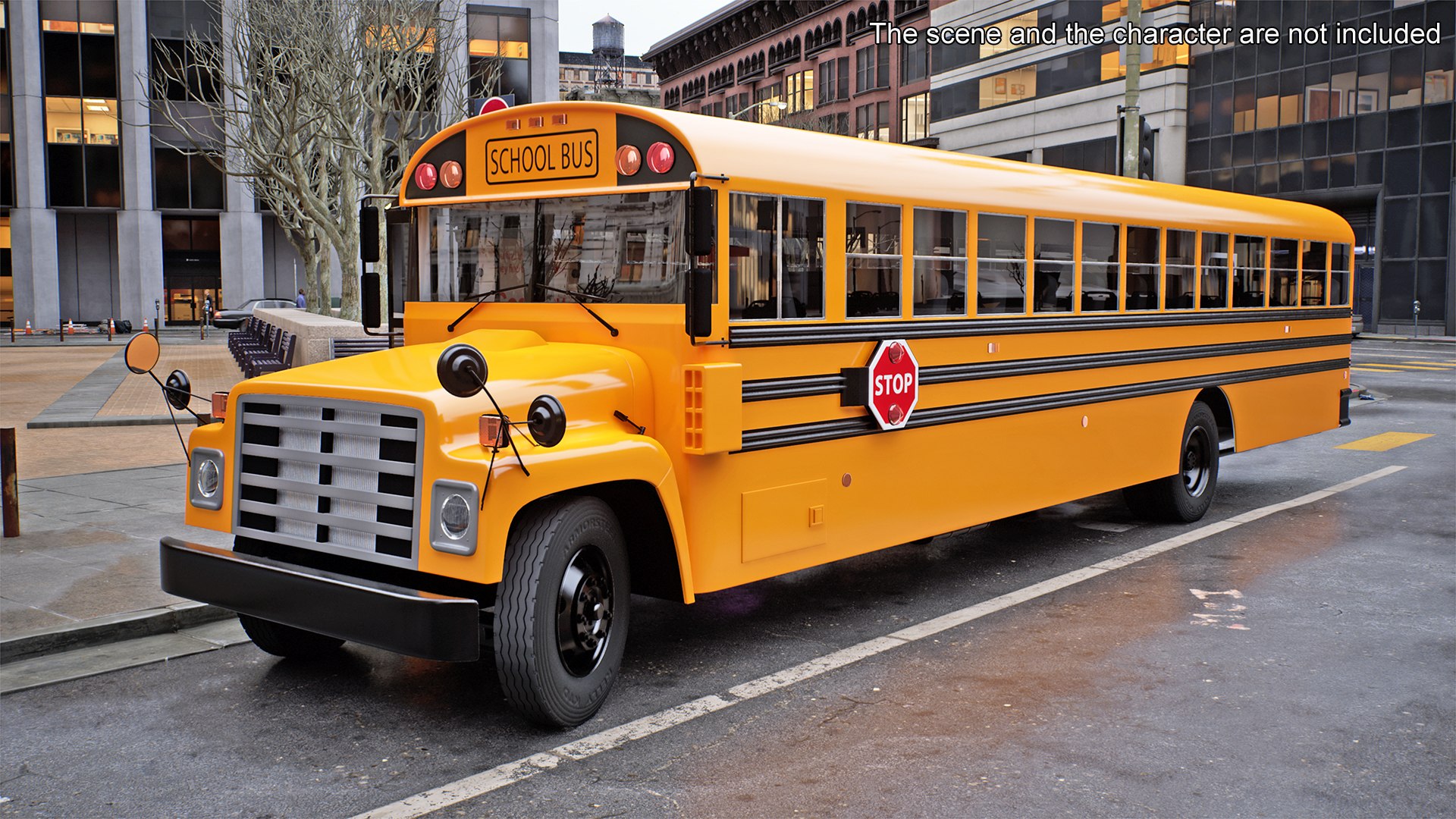 Old School Bus Rigged 3D model - TurboSquid 2145676