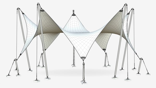 modelo 3d Arquitectura de Estructuras Tensadas - TurboSquid 1897062