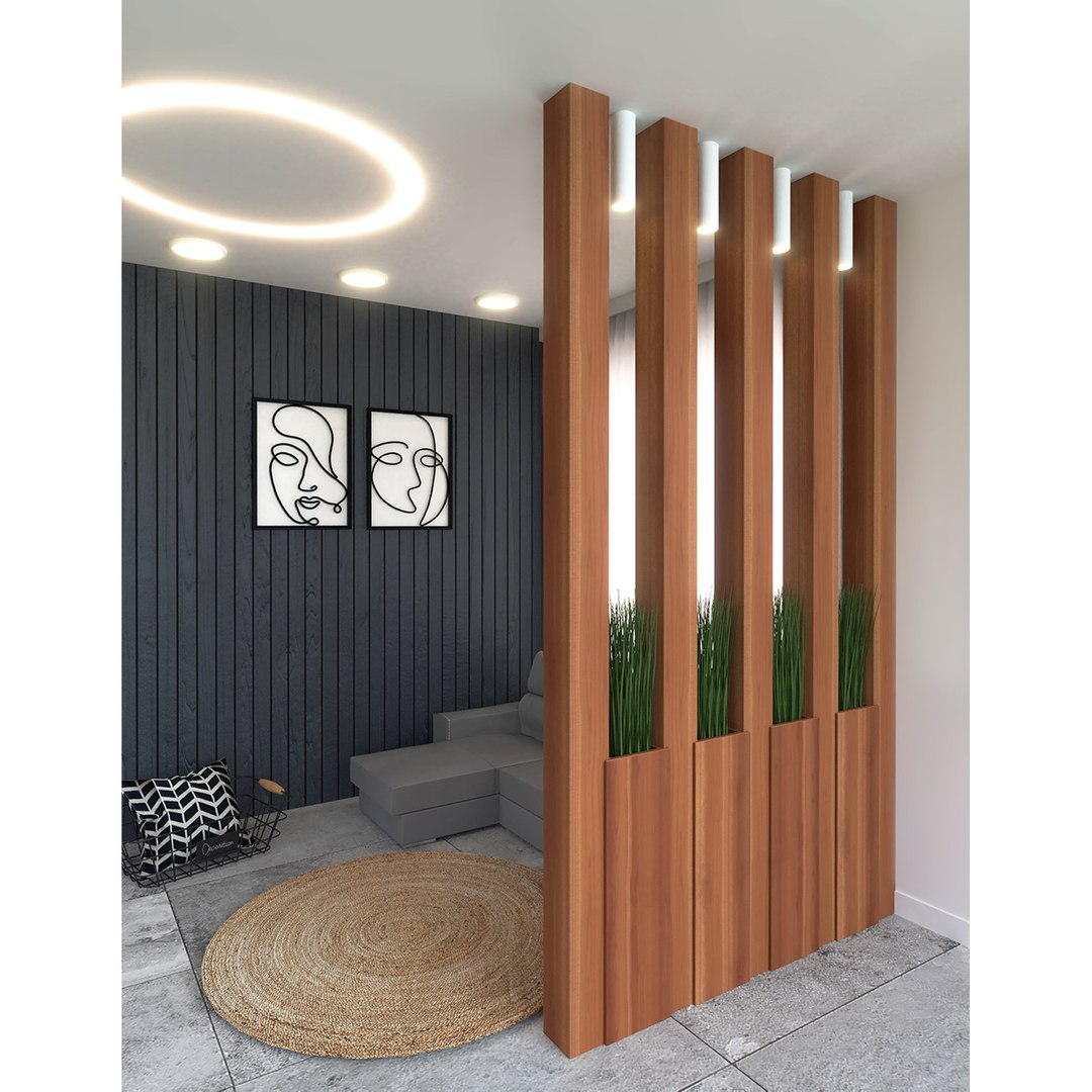 3D Room Divider With Potted Plants - TurboSquid 1938059