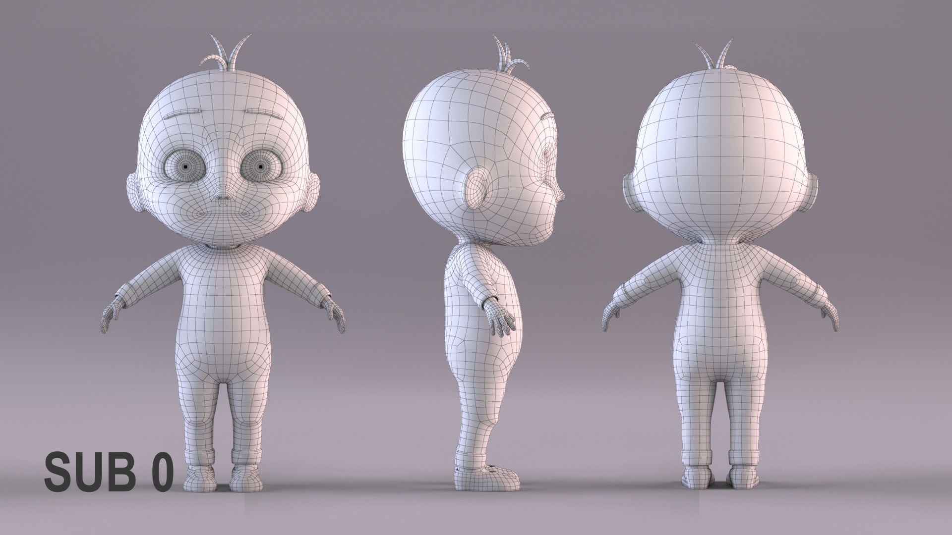 Cartoon Baby - Rigged 3D Model - TurboSquid 2181993