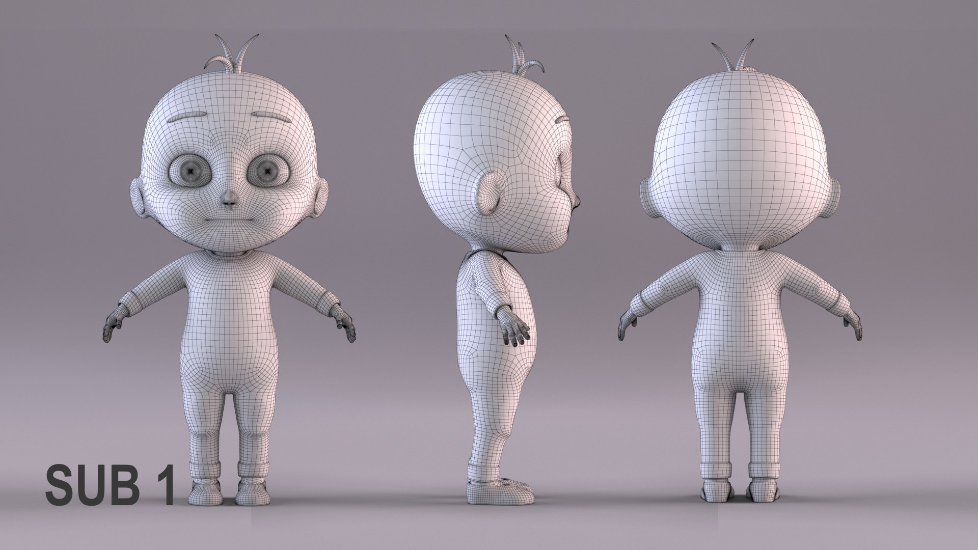 Cartoon Baby - Rigged 3D Model - TurboSquid 2181993