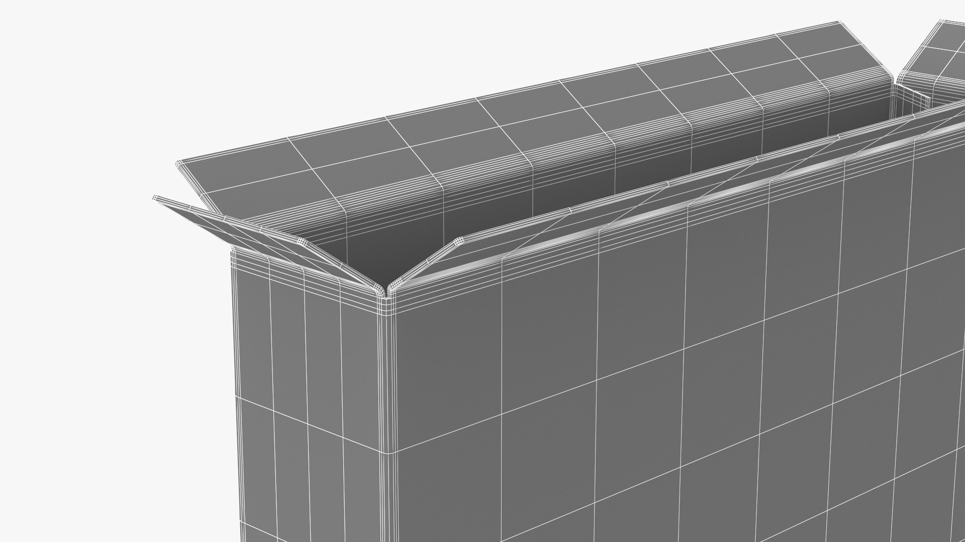 Cardboard Box 50x10x50 Half Open 3D - TurboSquid 2509241