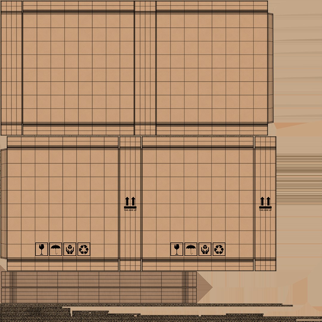 Cardboard Box 50x10x50 Half Open 3D - TurboSquid 2509241