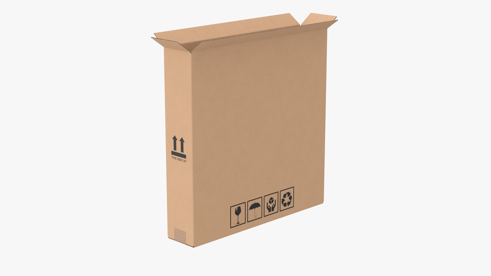 Cardboard Box 50x10x50 Half Open 3D - TurboSquid 2509241