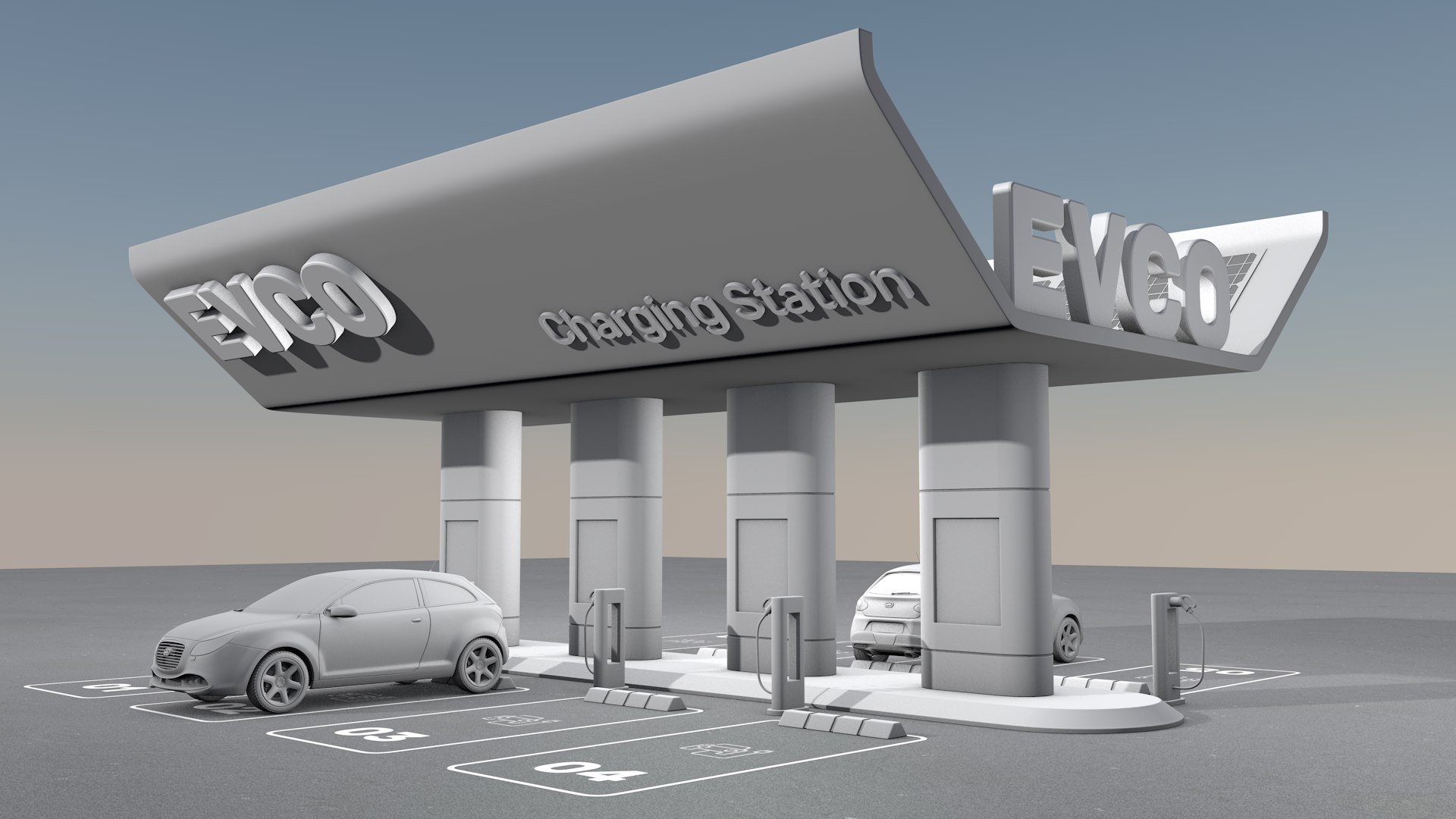 3D EV Charging Station Concept Model - TurboSquid 2010073