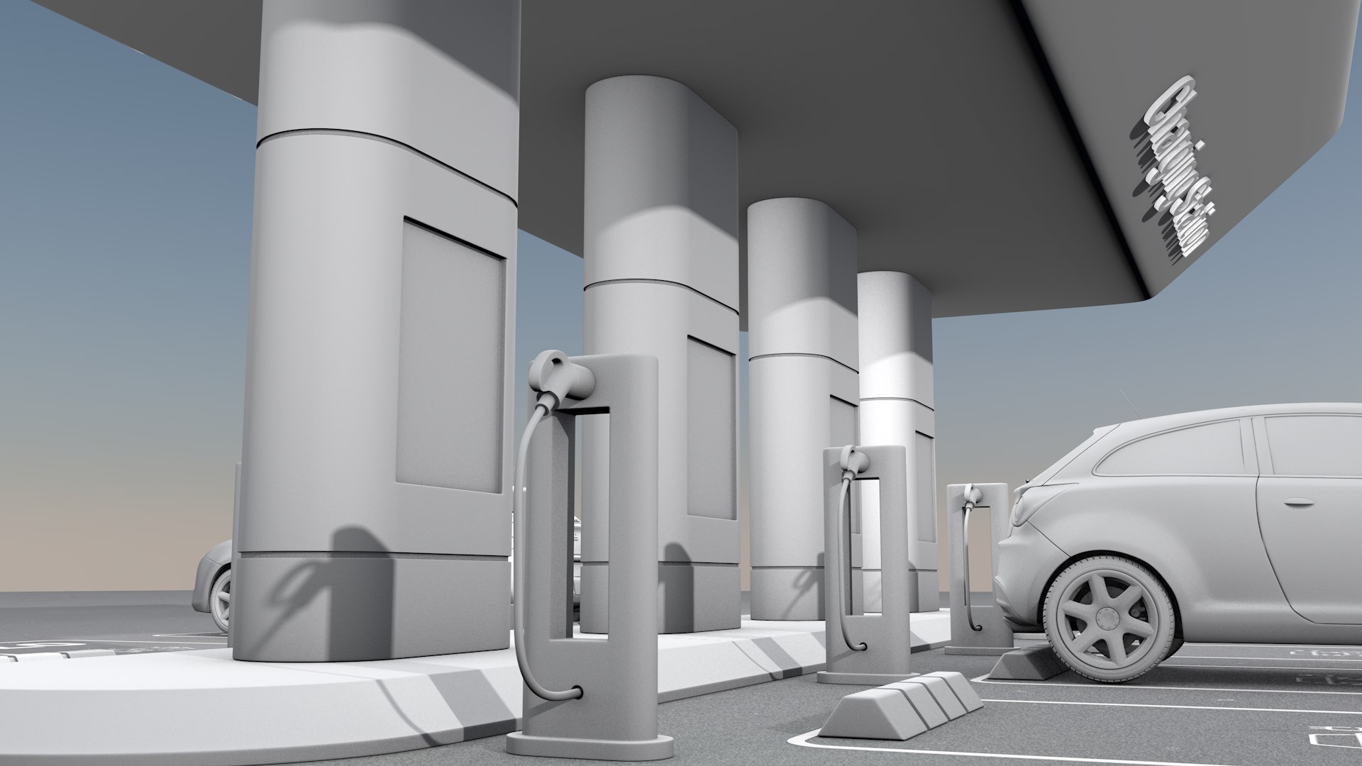 3D EV Charging Station Concept Model - TurboSquid 2010073