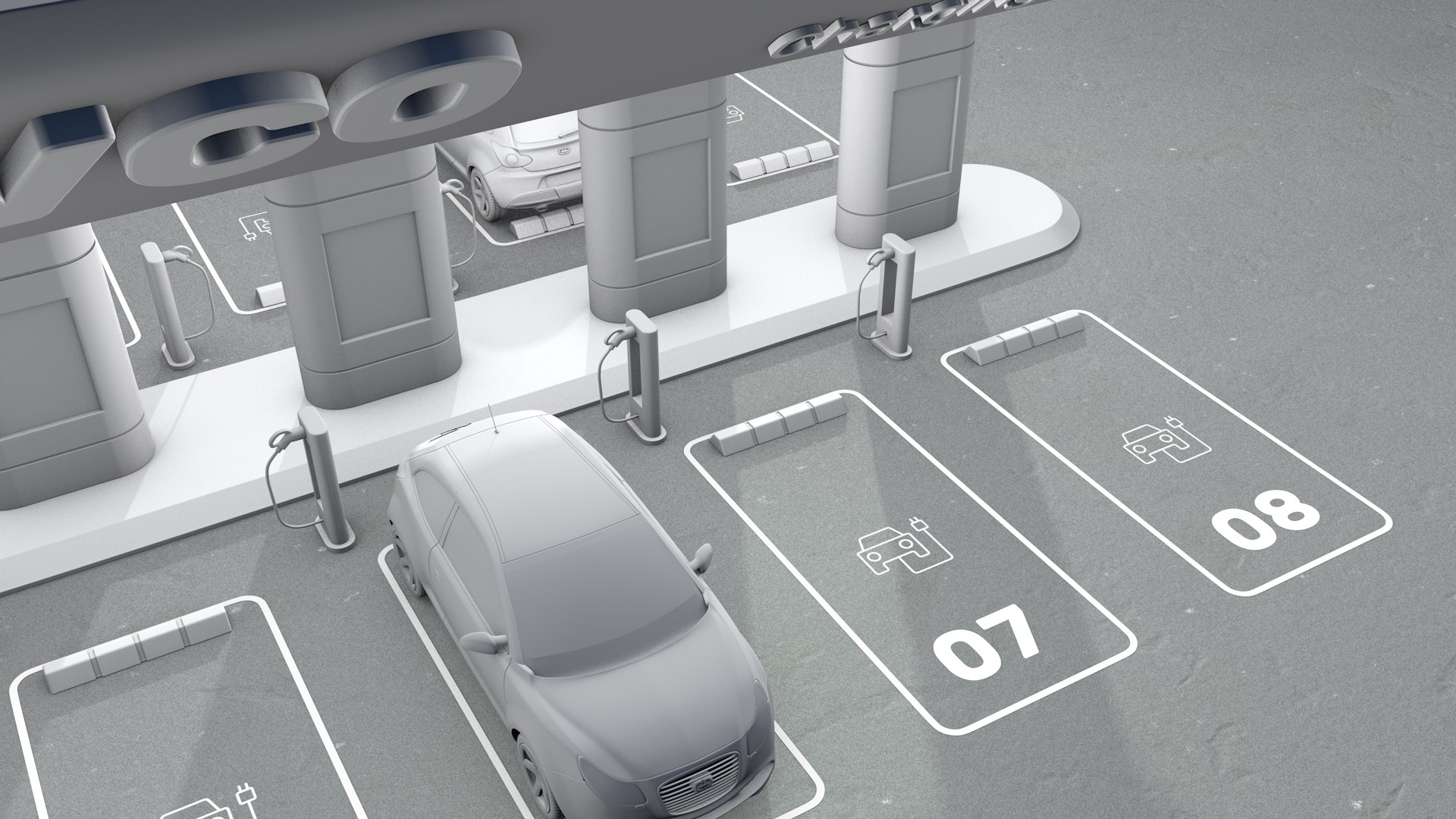 3D EV Charging Station Concept Model - TurboSquid 2010073