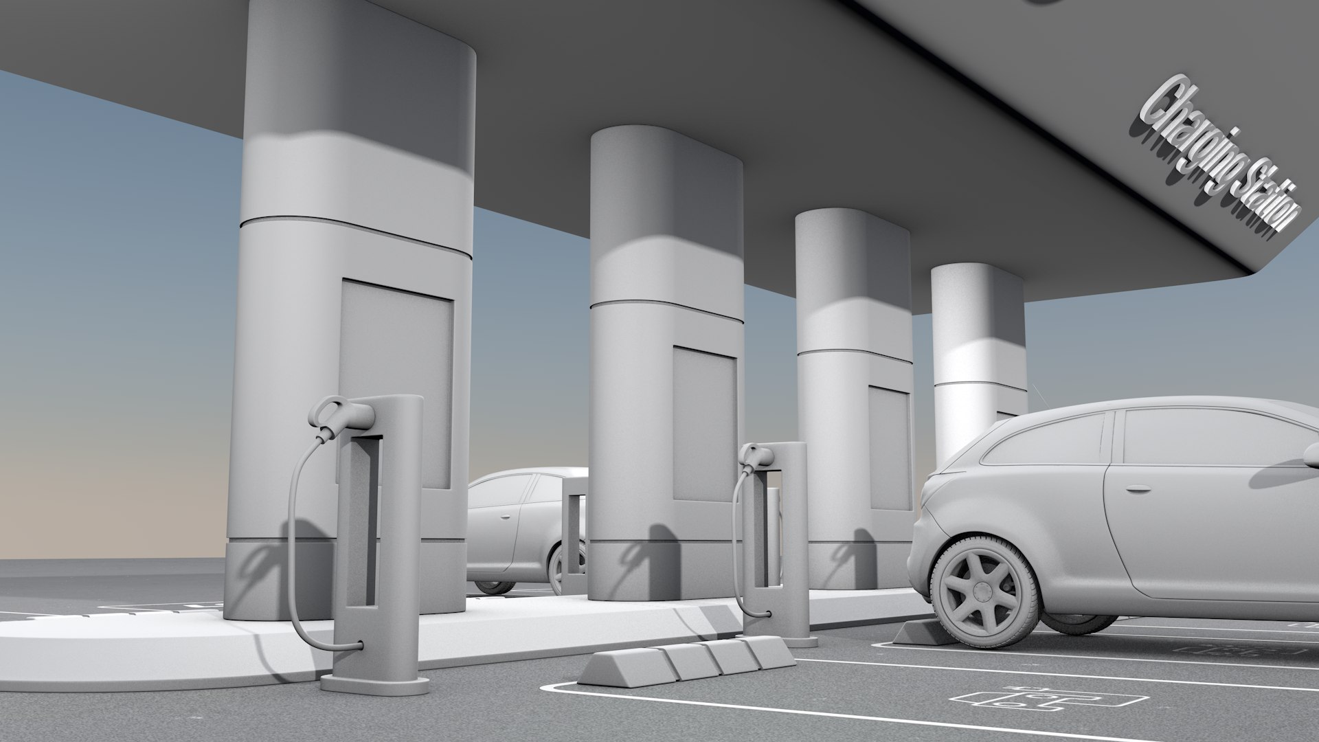 3D EV Charging Station Concept Model - TurboSquid 2010073