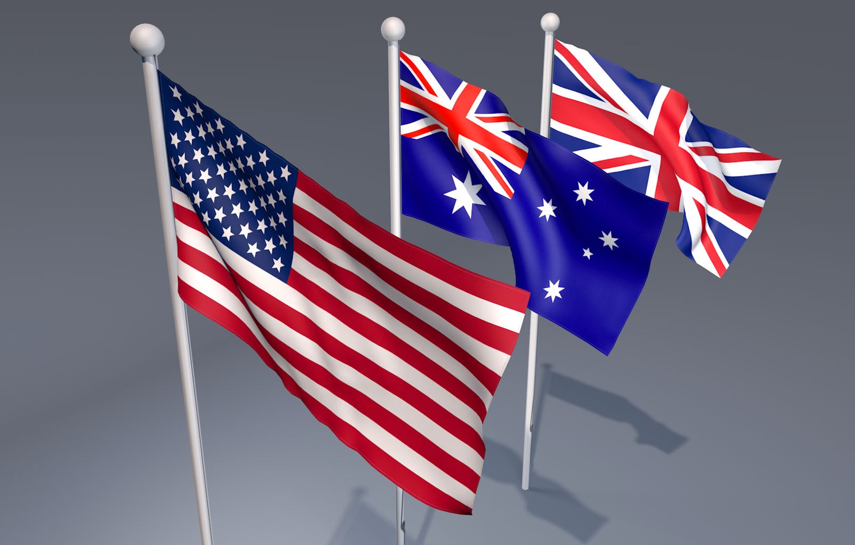 Flags Animation 3d Model